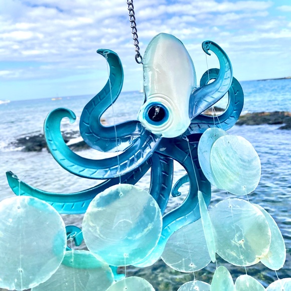 Moana Organic | Other | Octopus Capiz Wind Chime Ocean Nautical Decor ...